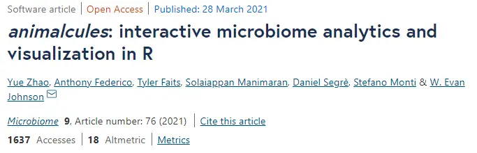 Microbiome: animalcules-an R package for interactive microbiome ...